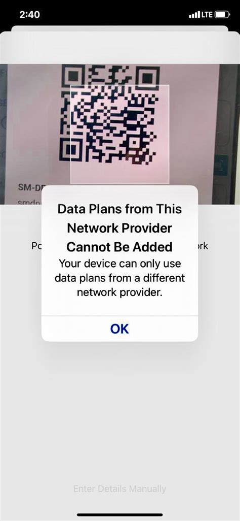 Esim Issue Data Plans From This Network Provider Cannot Be Added R