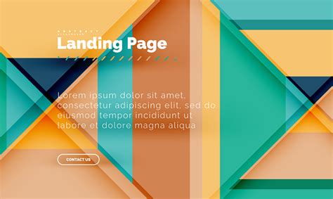 正方形の着陸ページ Web デザイン テンプレート図形幾何学的な抽象的な背景 Eコマースのベクターアート素材や画像を多数ご用意 E