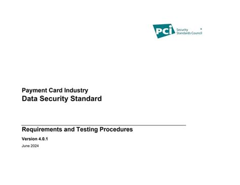 Pci Dss Data Security Standard V4 0 1 Pdf