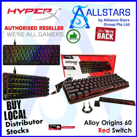 HyperX Red Switch Linear Alloy Origins 60 Mechanical Gaming Keyboard Warranty 2years With