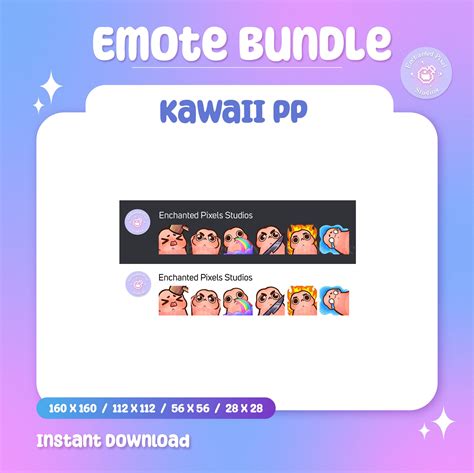 Kawaii Pp Meme Twitch Emote Pack 6 Funny Peen Stream Emotes Discord Kick Trovo Cute Kawaii Chibi