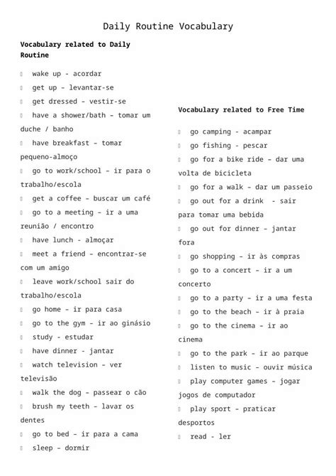 Docx Daily Routine Vocabulary Dokumen Tips
