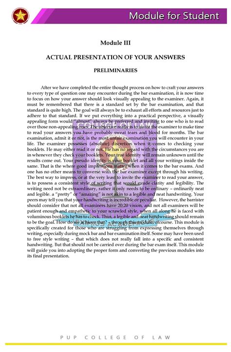 Module Iii Students Law Module Iii Actual Presentation Of Your