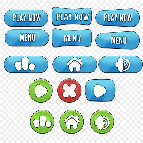 Casual Games Png Image Set Of Game Buttons For 2d Casual Games And Applications Game Buttons
