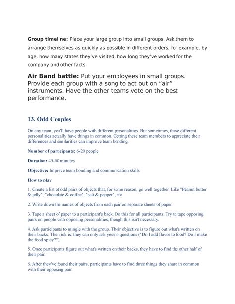 Group Timeline Random Group Timeline Place Your Large Group Into
