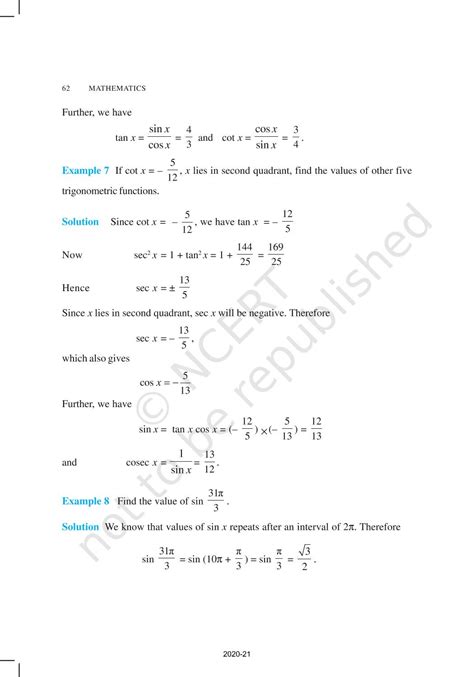 Trigonometric Functions Ncert Book Of Class 11 Mathematics