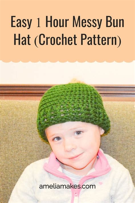 Free Printable Crochet Pattern For Messy Bun Hat Pattern Stencils