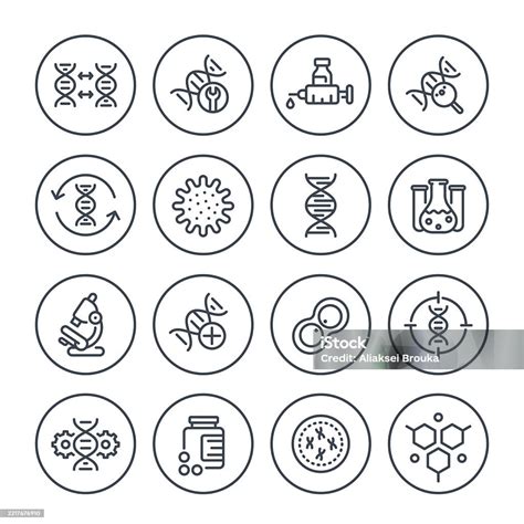 유전학 라인 아이콘 Dna 체인 유전자 편집 및 유전 연구 벡터 0명에 대한 스톡 벡터 아트 및 기타 이미지 0명 Dna 개체 그룹 Istock