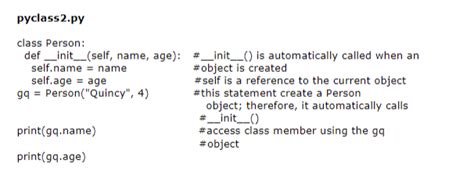 Pyclass2py Class Person Def Initself Name