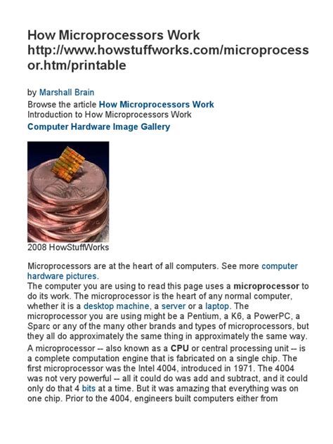 Pdf How Microprocessors Work How Stuff Works Dokumen Tips