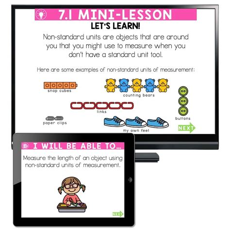 Lucky To Learn Math Lesson 71 Non Standard Measurement Teaching Slides Lucky Little