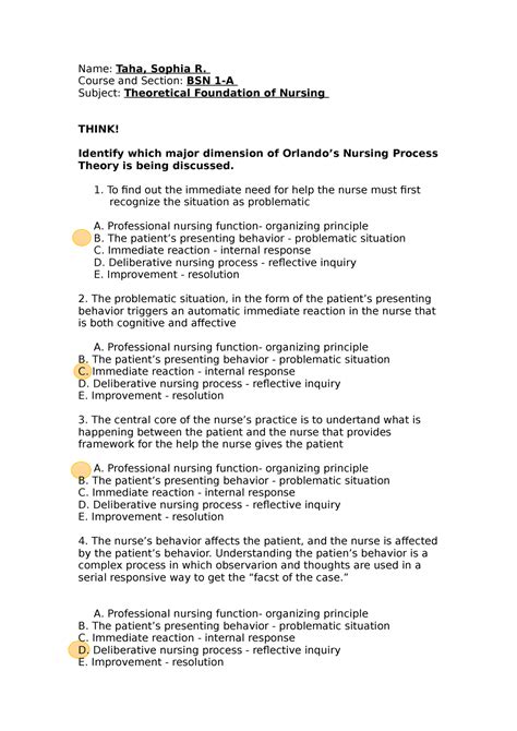 Tfn Final Term Lesson 5 Theoretical Foundation Of Nursing Notes Name Taha Sophia R Course