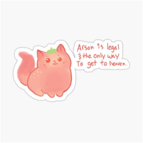 Strawberry Arson Cat Sticker By Goblinbabe Redbubble