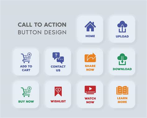 Web Button Design For Cta Or Call To Action With Flat Design And Modern Style 29335434 Vector