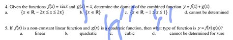 solved given the functions f x sinx ﻿and g x x ﻿determine