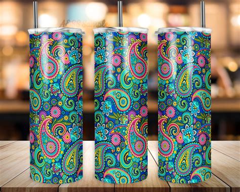Paisley Tumbler Design 20oz Tumblers Tumbler Wrap Tumbler Designs
