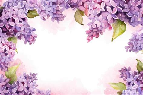 Premium AI Image Watercolor Lilac Frame