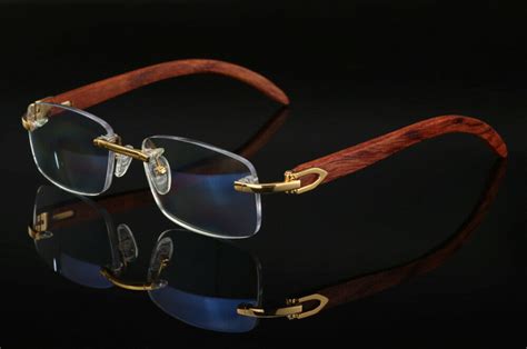 Wood Glasses Frame Men Rimless Eyeglasses Frames Wooden Gold 2019 New