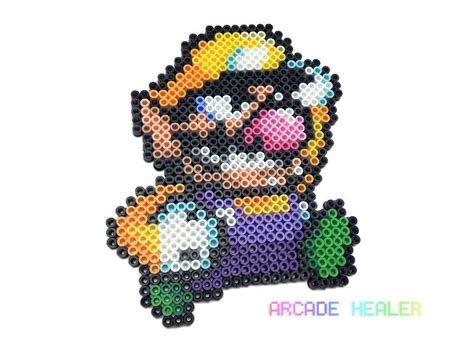 Wario Perler Bead Sprite By Arcadehealer Stitch Games Perler Bead