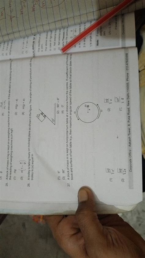 A Block Of Mass M Is Kept On Horizontal Turn Table At X Distance From The