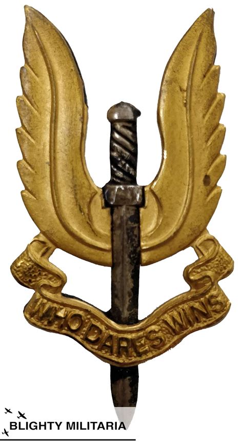 Original 1950s Sas Officer S Cap Badge In Helmet And Cap Badges