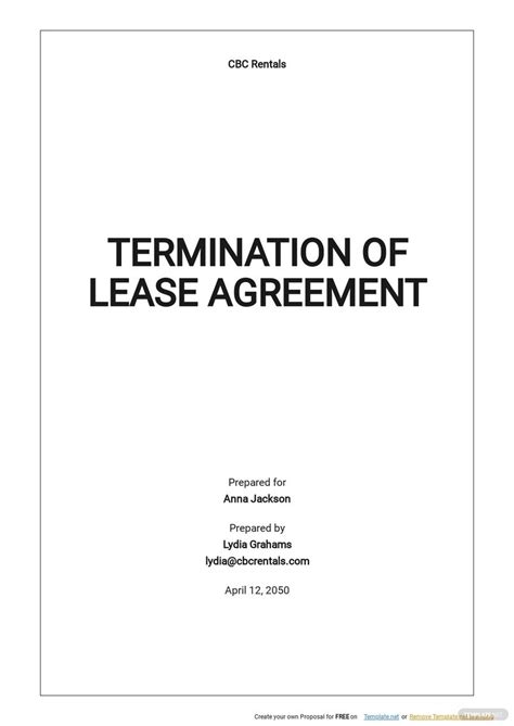 Free Termination Of Lease Agreement In Pdf Templates 12 Download