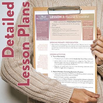 The Real Number System Lesson Plan Unit By Adele Levin TPT