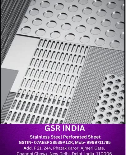 Steel Grade SS L Stainless Steel Perforated Sheets Thickness Mm At Sq Ft In