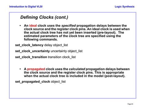 basic synthesis flow and commands in digital vlsi pdf