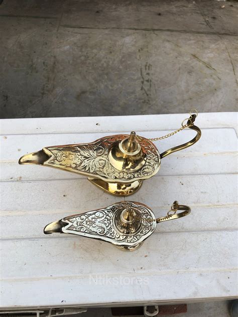 Brass Aladdin Oil Lamp Genie Vintage Solid Polish And Antique Magic