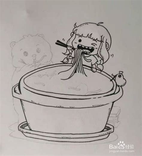 吃面条简笔画 简单 吃面条简笔画简单 伤感说说吧