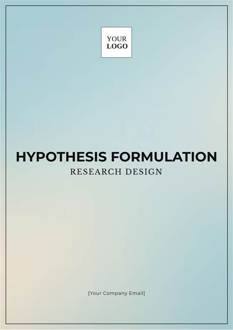 Free Hypothesis Formulation Research Design Template To Edit Online