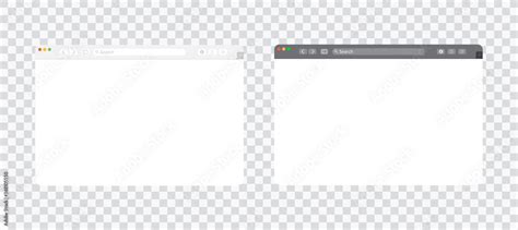 Empty Browser Window On Transparent Background Empty Web Page Mockup With Toolbar Display