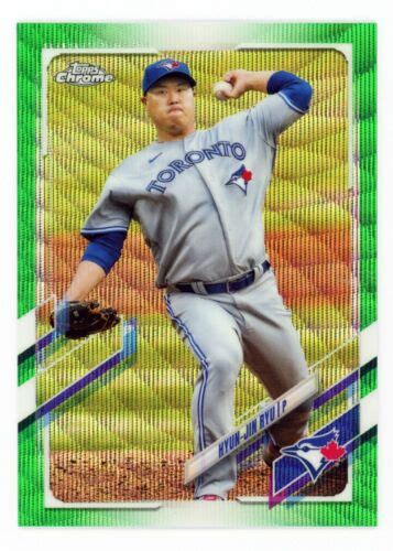 Topps Chrome Hyun Jin Ryu Green Wave Toronto Blue Jays Ebay