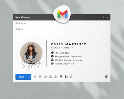 Modern Email Signature Template With Logo Photo Editable Canva Email