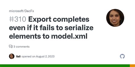 Export Completes Even If It Fails To Serialize Elements To Modelxml