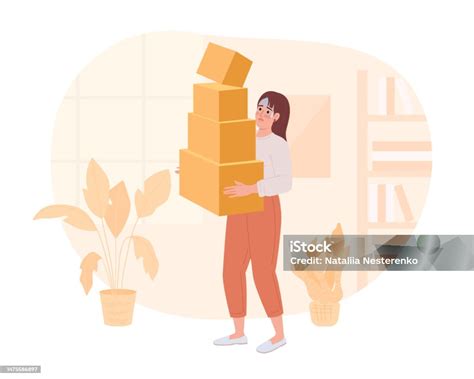 Owning Lot Of Useless Stuff 2d Vector Isolated Spot Illustration Stock