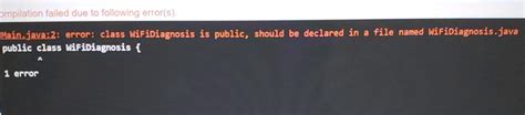 Mainjava2 Error Class Wifidiagnosis Is Public