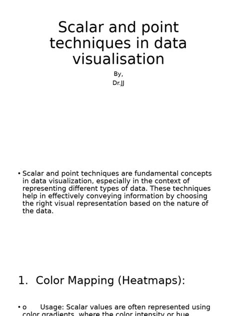Scalar And Point Techniques In Data Visualisation Pdf