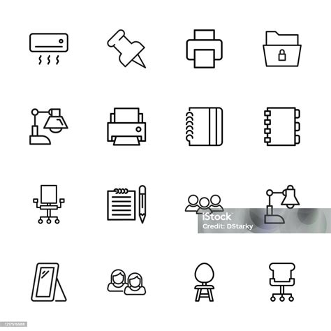 大集辦公空間線圖示向量圖形及更多作品展示包圖片 作品展示包 傳真機 公事包 Istock