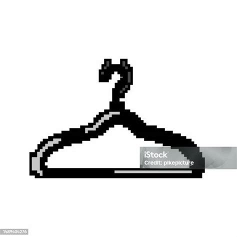 Wardrobe Hanger Clothes Game Pixel Art Vector Illustration Stock