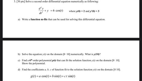Solved [30 ﻿pts] ﻿solve A Second Order Differential Equation