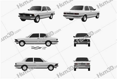 Bmw 3 Series Coupe E21 1975 Blueprint Template