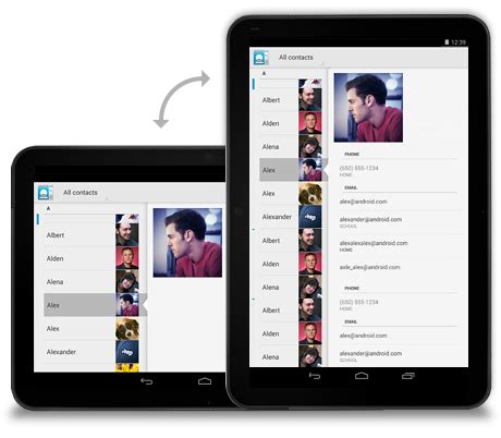 Multi Pane Layouts Android Developers