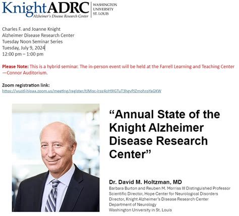 Knight Adrc Seminar David Holtzman Washu Neurology Annual State