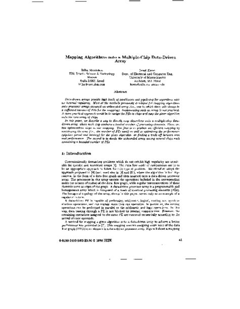 Pdf Mapping Algorithms Onto A Multiple Chip Data Driven Array
