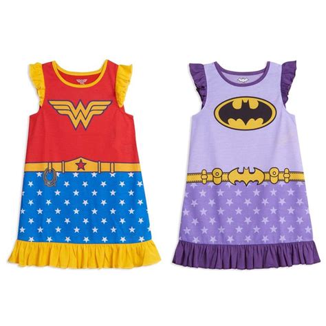 Dc Comics Girls Wonder Woman Or Batgirl Nightgown With Cape Girls 5 8