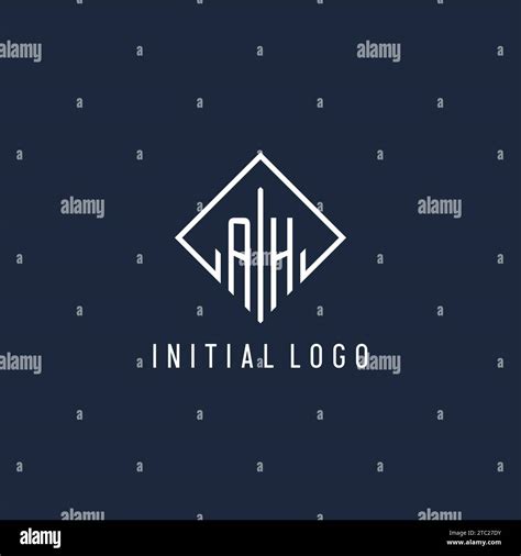 AH initial logo with luxury rectangle style design vector graphic Stock ...