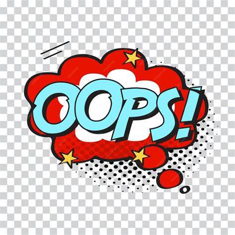 Premium Vector | Comic word oops in vintage comic speech bubble with halftone dotted vector ...