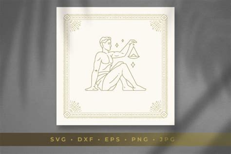 Libra Antique Man Scales Zodiac Card Graphic By Vasyako1984 · Creative